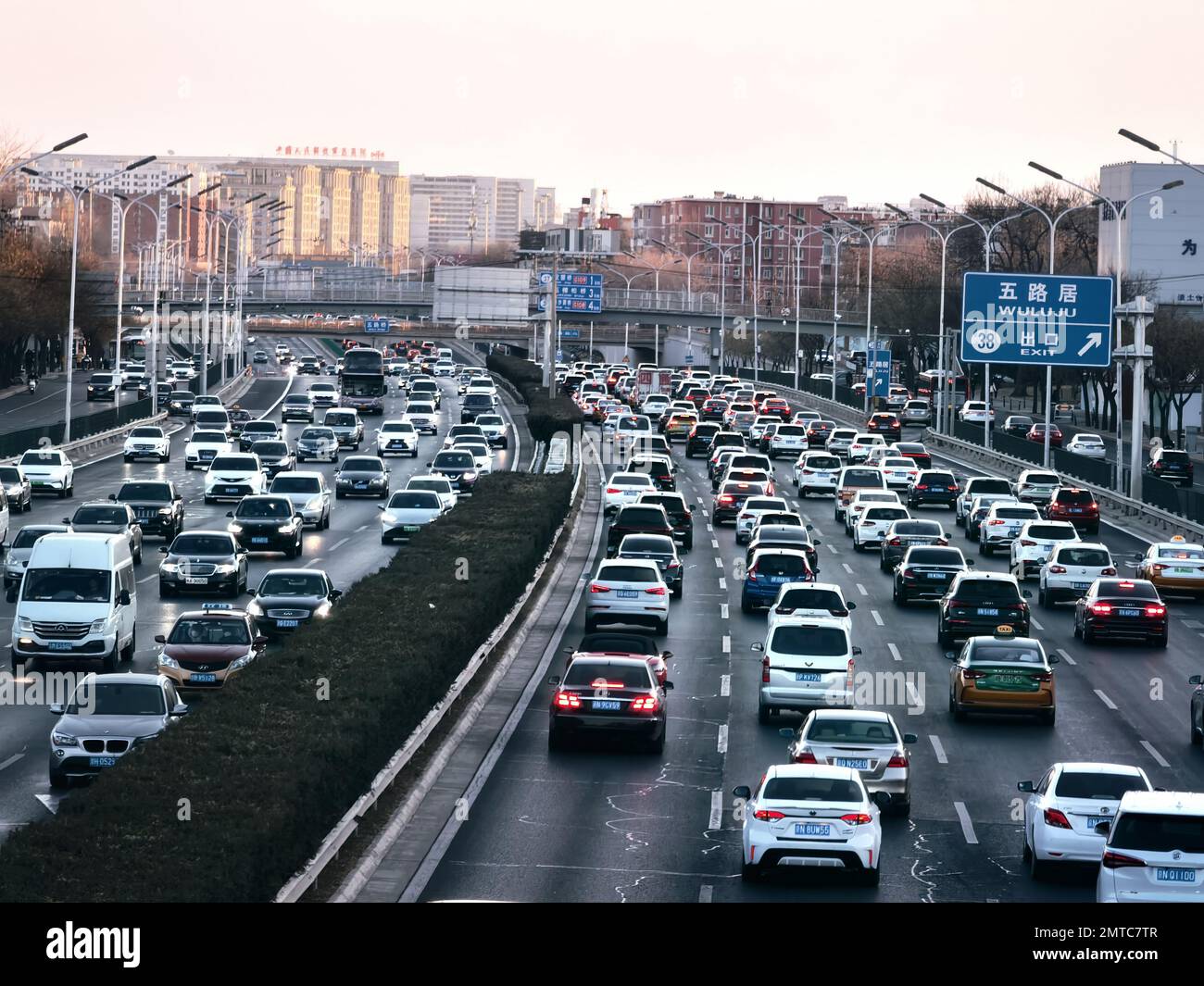 BEIJING, CHINA - FEBRUARY 1, 2023 - Traffic on the West Fourth Ring ...