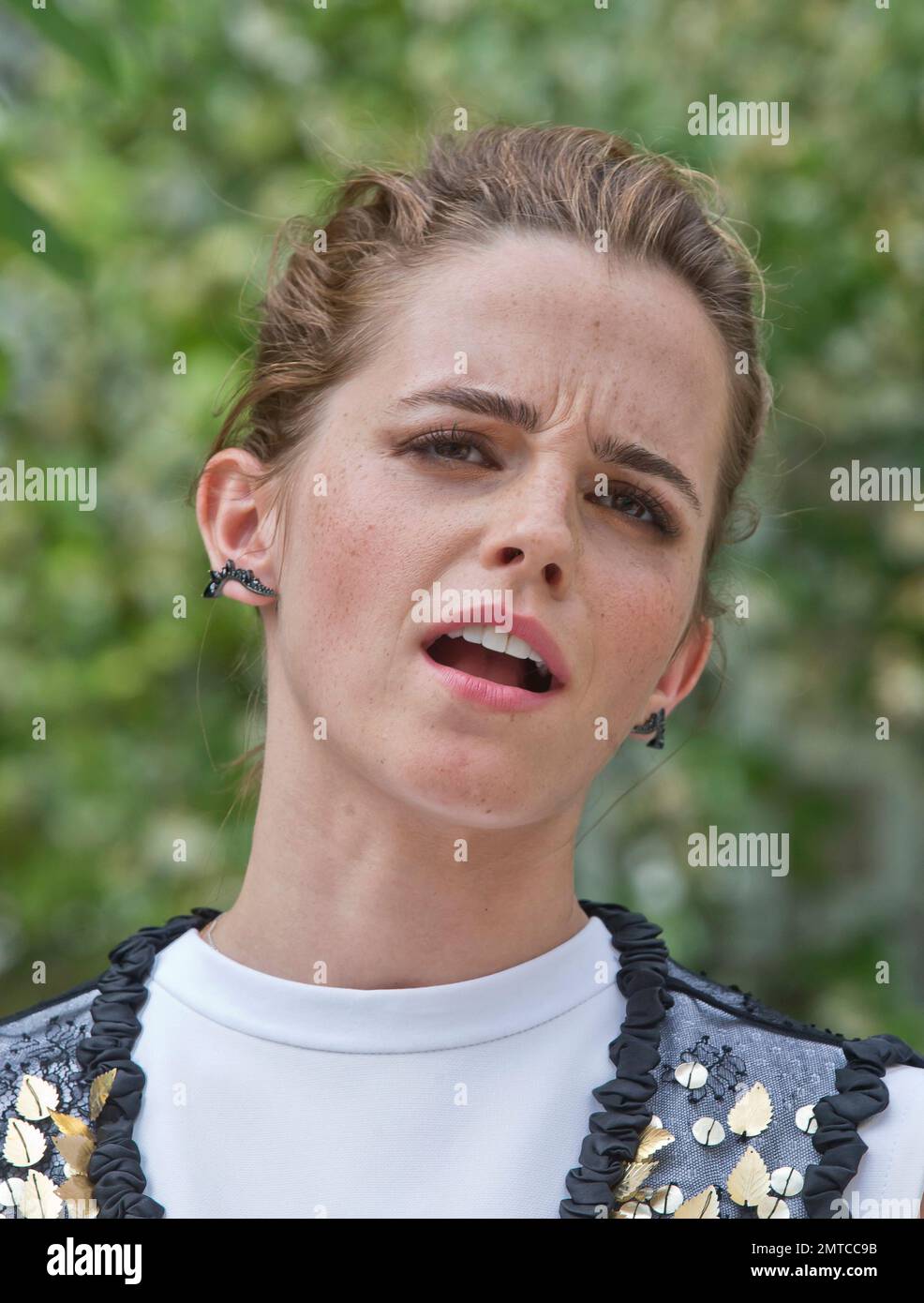 British actress Emma Watson poses at the hotel Bristol during the ...