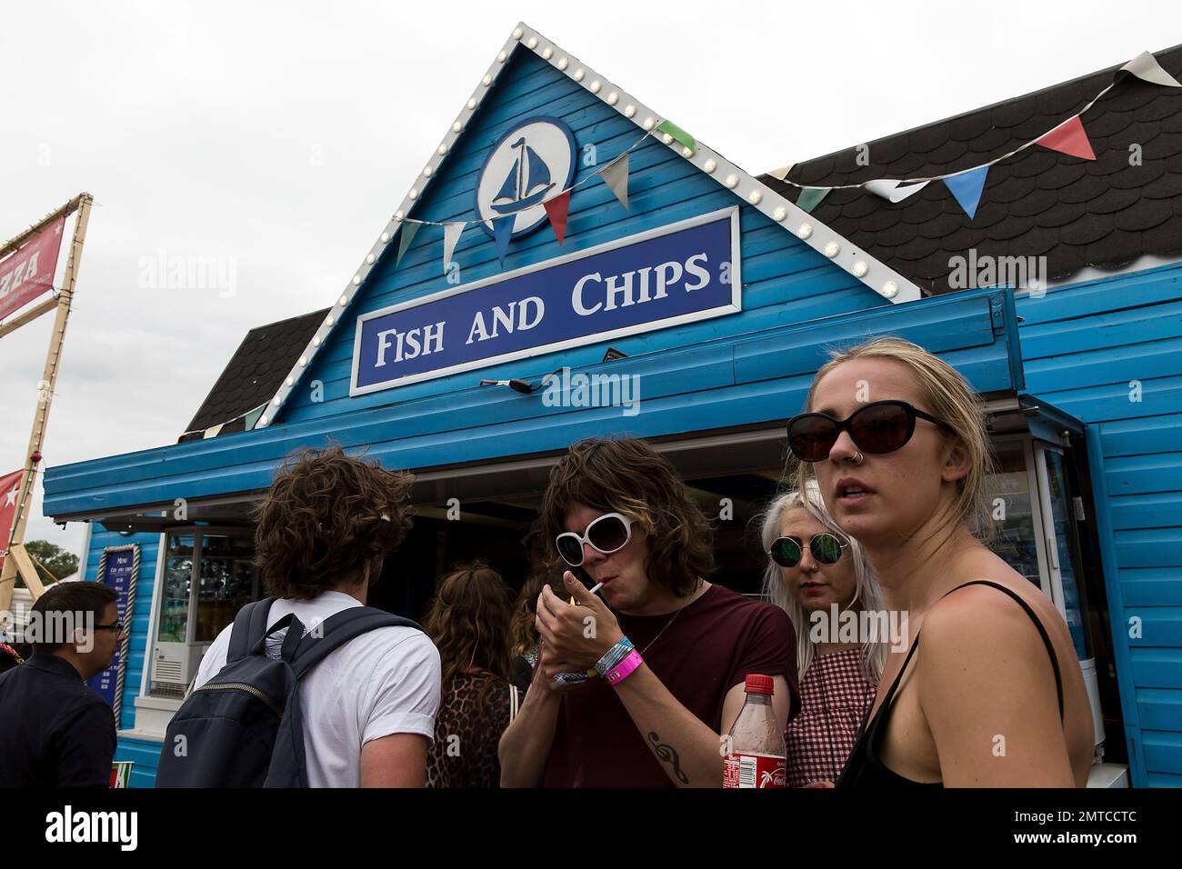 Festival goers celebrate at the Glastonbury music festival at Worthy ...