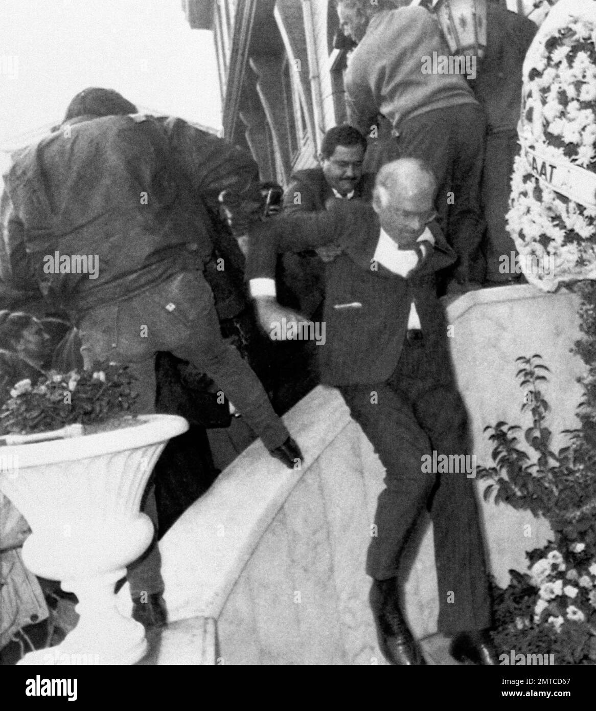 U.S. ambassador to Turkey, Morton Abramowitz is helped over the side of ...