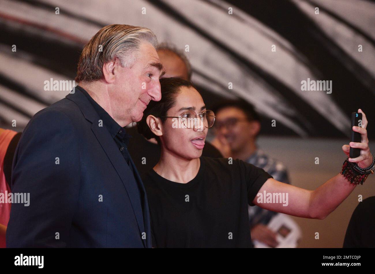 British actor Jim Carter and star of Downton Abbey takes a picture with ...