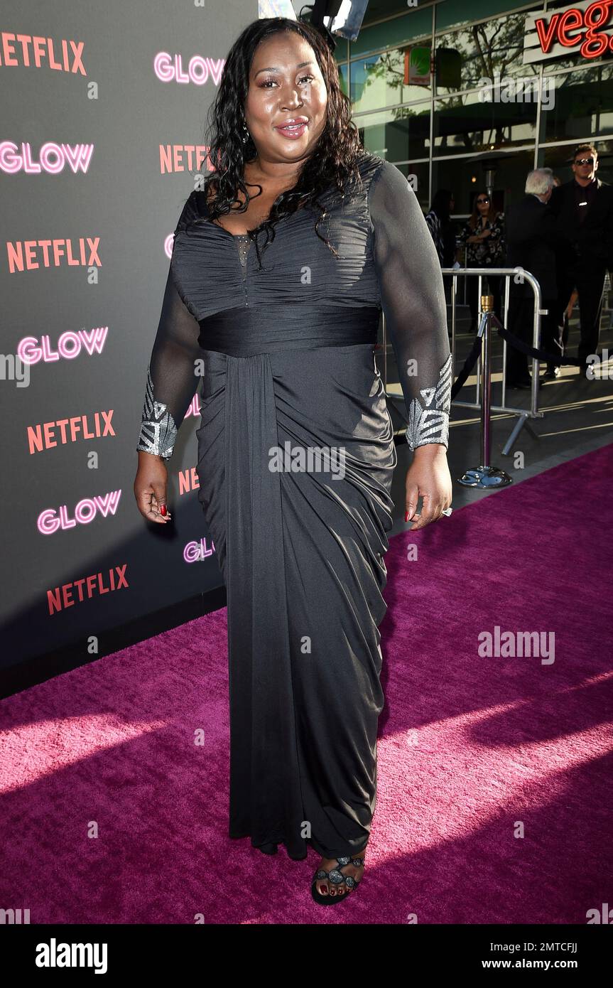 Kia Stevens attends the LA Premiere of "Glow" at ArcLight Hollywood on ...