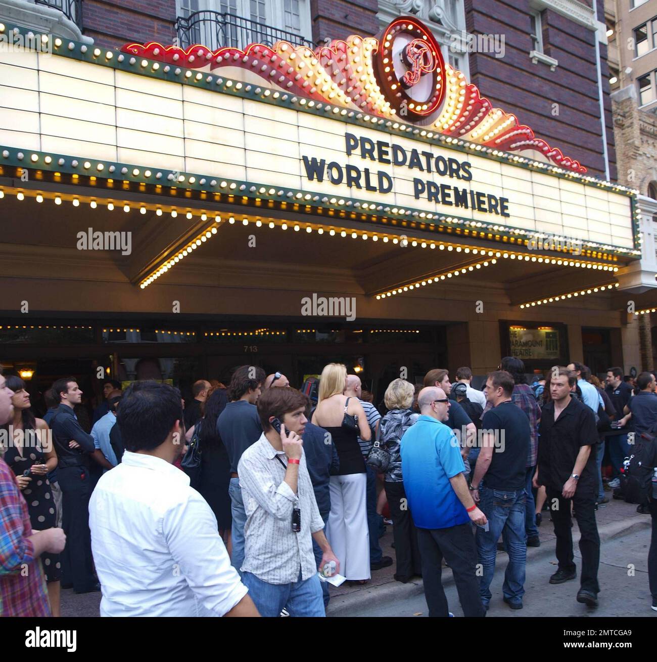 Outside the Paramount Theater during the World Premiere of "Predators ...