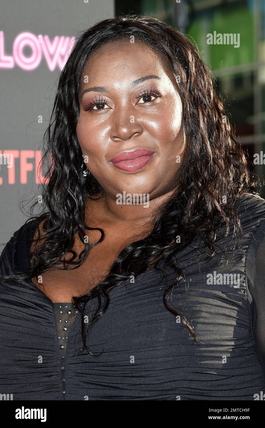 Kia Stevens attends the LA Premiere of "Glow" at ArcLight Hollywood on ...