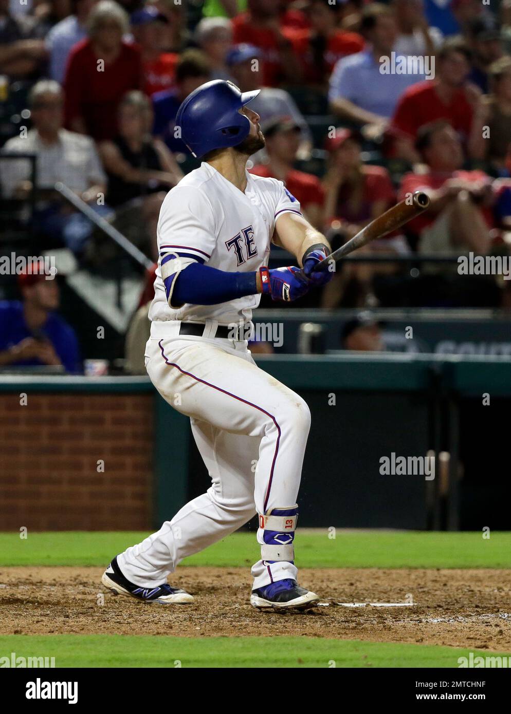 Texas Rangers' Joey Gallo watches his inside-the-park solo home run off ...