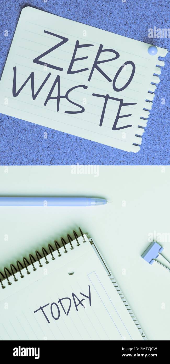 Conceptual display Zero Waste. Word Written on industrial responsibility includes composting ...