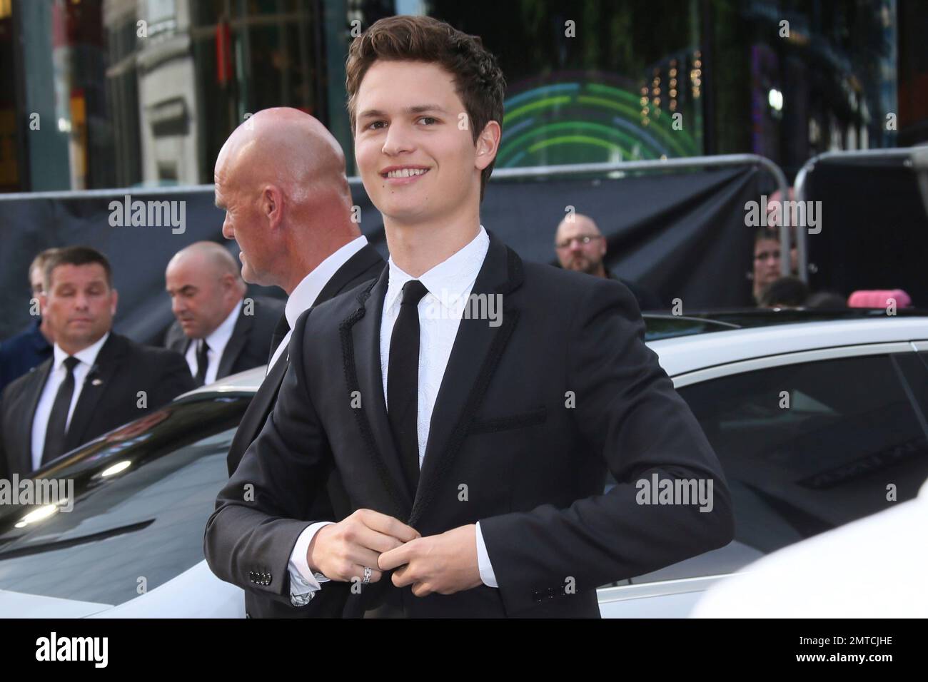 Actor Ansel Elgort poses for photographers upon arrival at the premiere ...