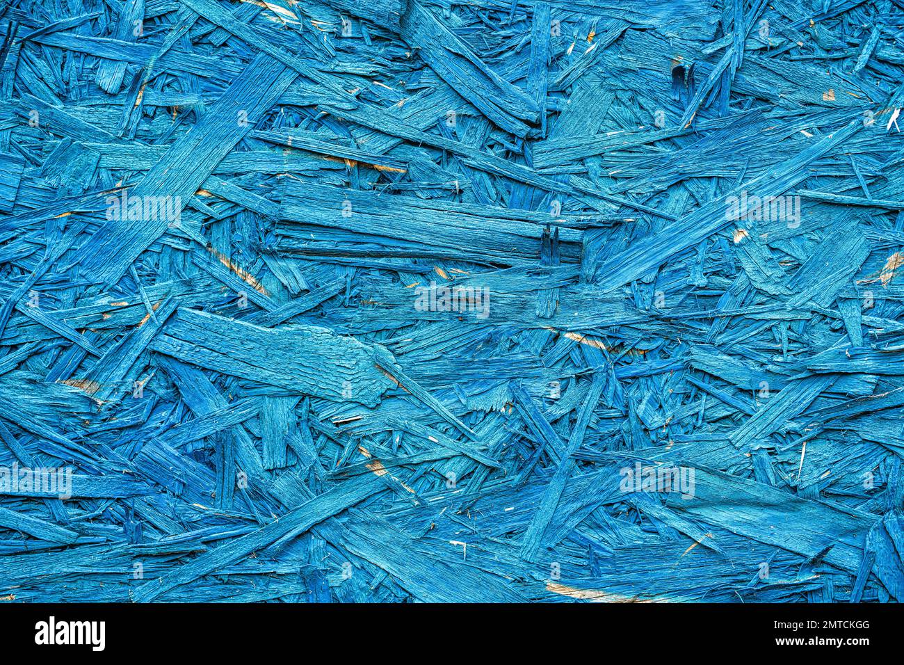 OSB plate is blue. Abstract texture of building material Made of ...