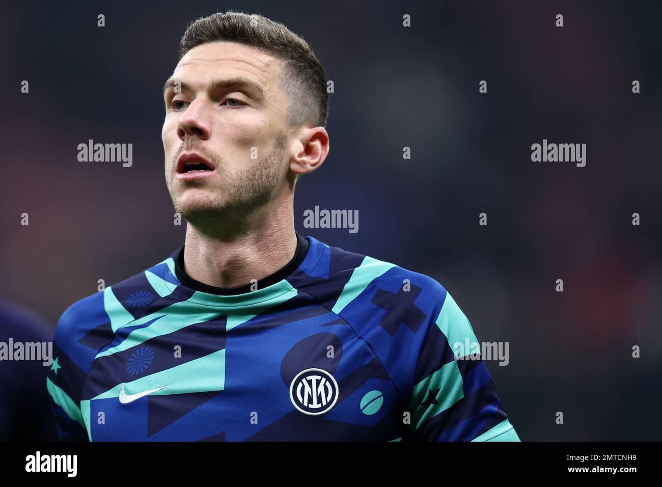 Robin Gosens of Fc Internazionale during warm up before the Coppa ...