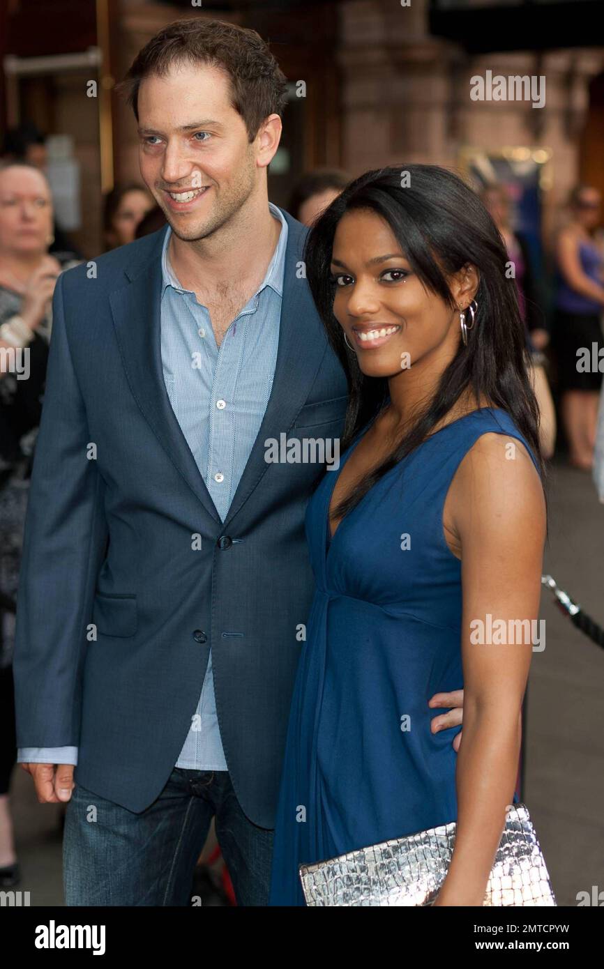 Freema Agyeman (R) and guest arrive at Palace Theatre in London's West ...