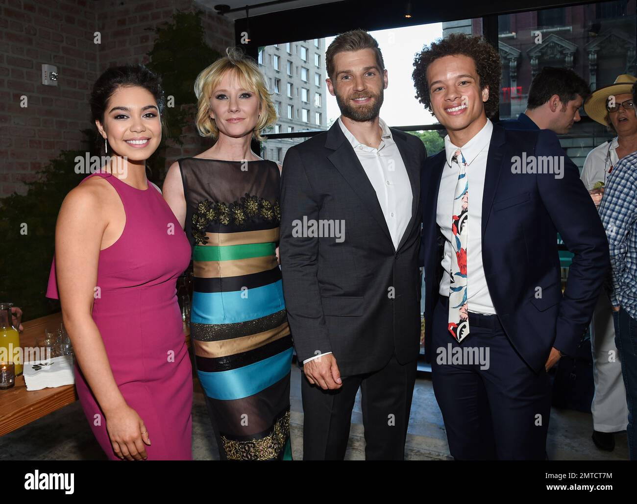 Actors Auli'i Cravalho, left, Anne Heche, Mike Vogel and Damon J ...
