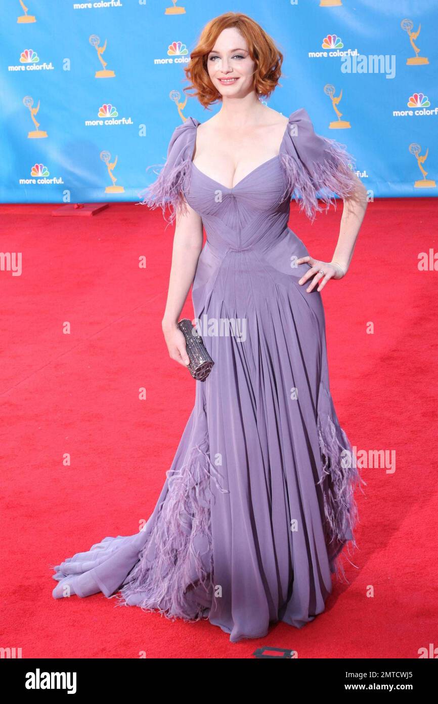 Christina Hendricks Purple Dress