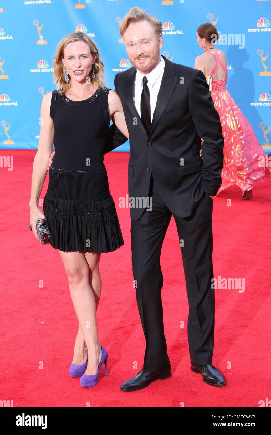 Conan O'Brien and wife Liza Powel walk the red carpet for the 62nd ...