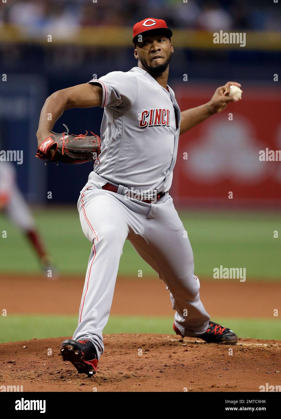 Cincinnati Reds starting pitcher Amir Garrett delivers to the Tampa Bay ...