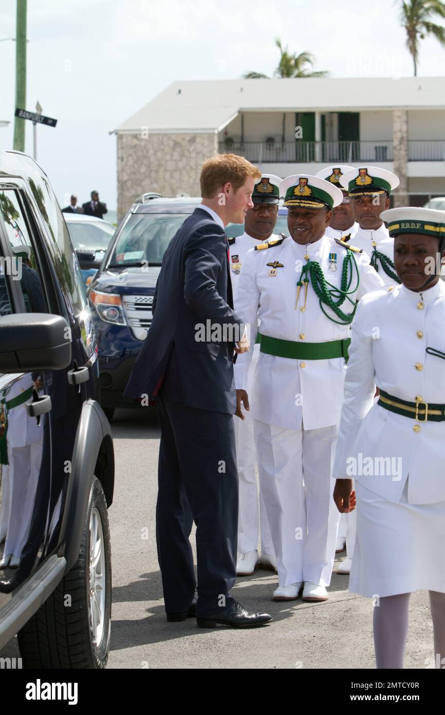 Britain's Prince Harry pays a visit to the Royal Bahamas Defence Force ...