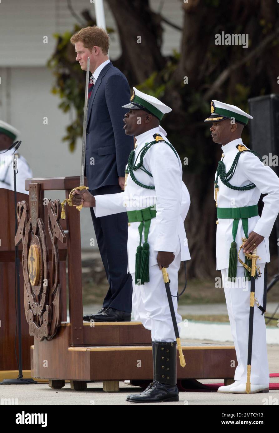 Britain's Prince Harry pays a visit to the Royal Bahamas Defence Force ...