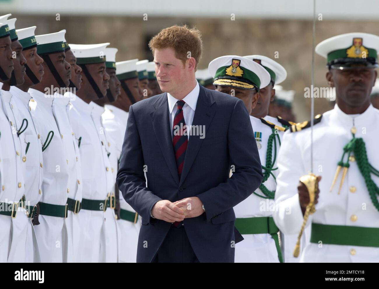 Britain's Prince Harry pays a visit to the Royal Bahamas Defence Force ...
