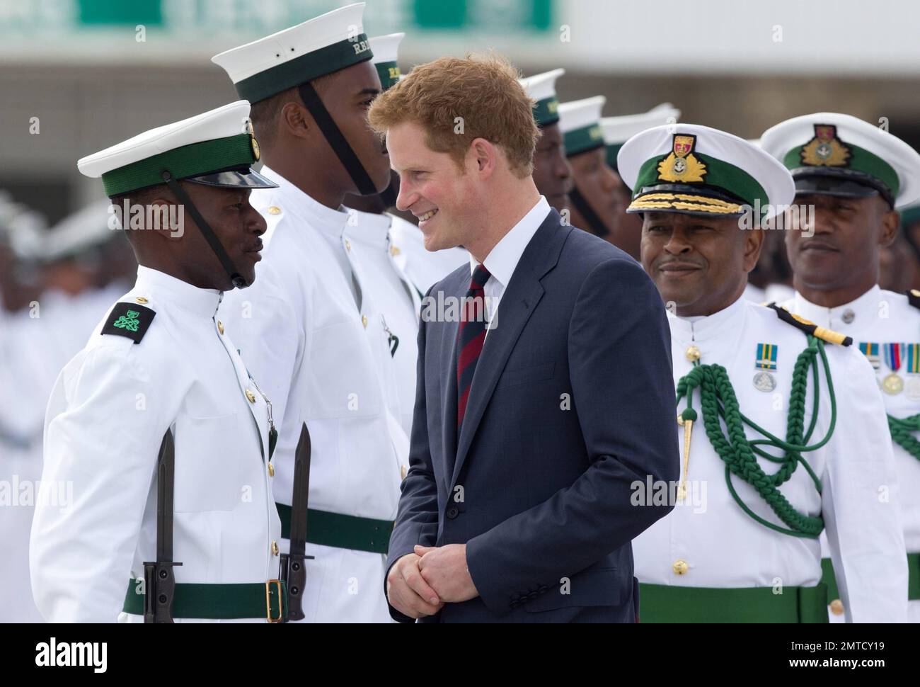 Britain's Prince Harry pays a visit to the Royal Bahamas Defence Force ...