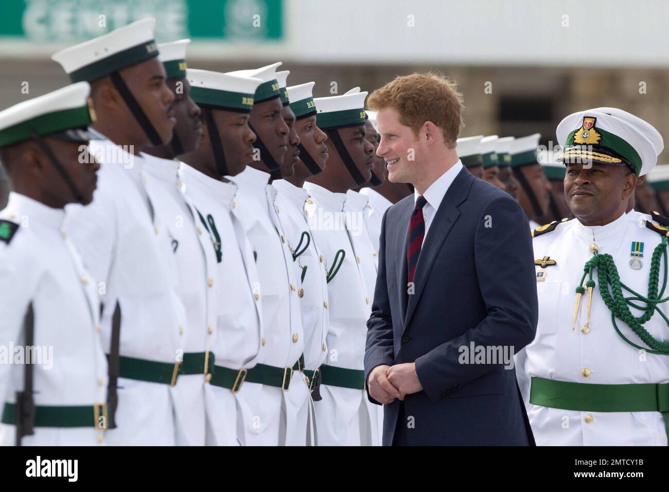 Britain's Prince Harry pays a visit to the Royal Bahamas Defence Force ...