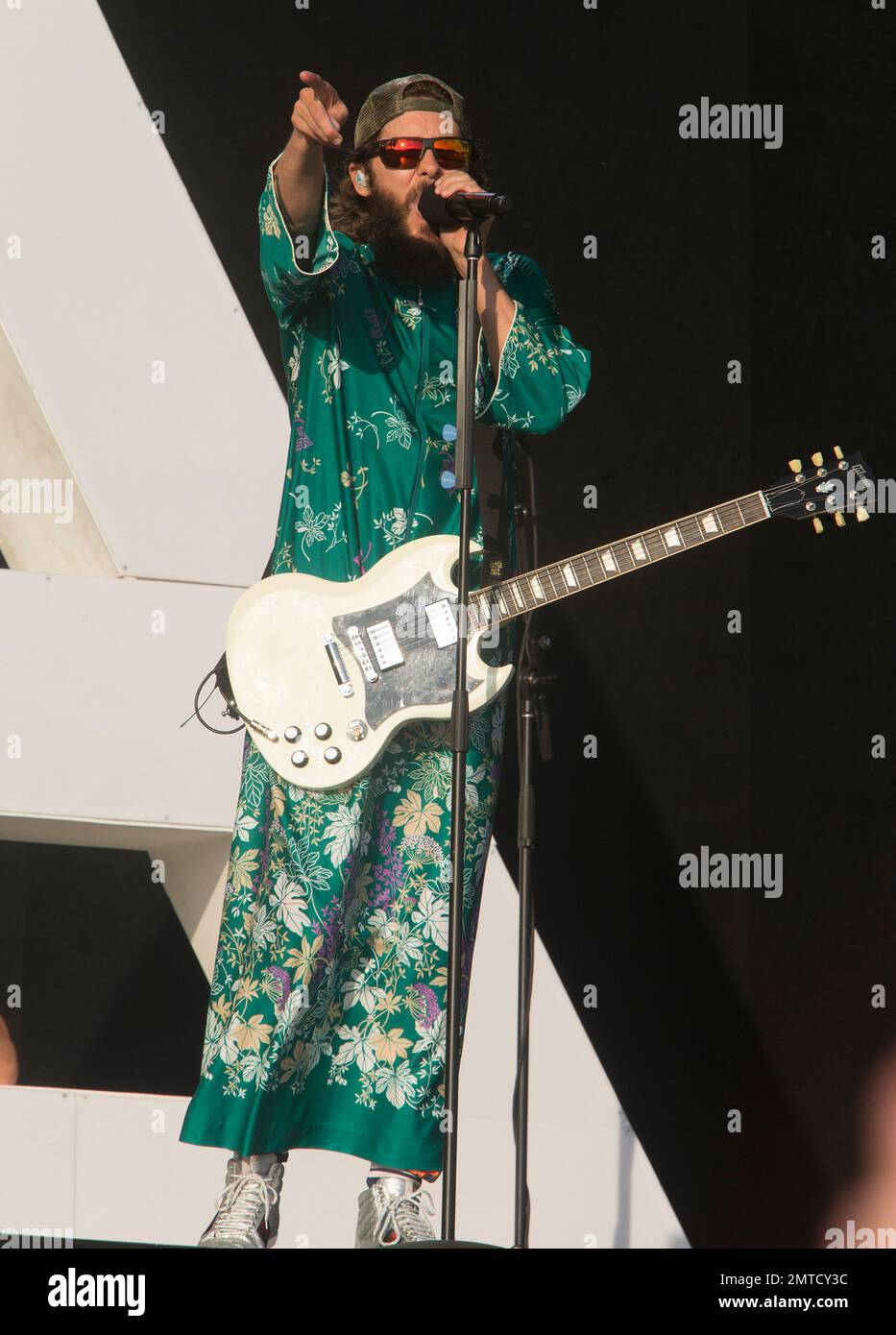 Jared Leto of the band Thirty Seconds to Mars performs on Day 4 of the ...