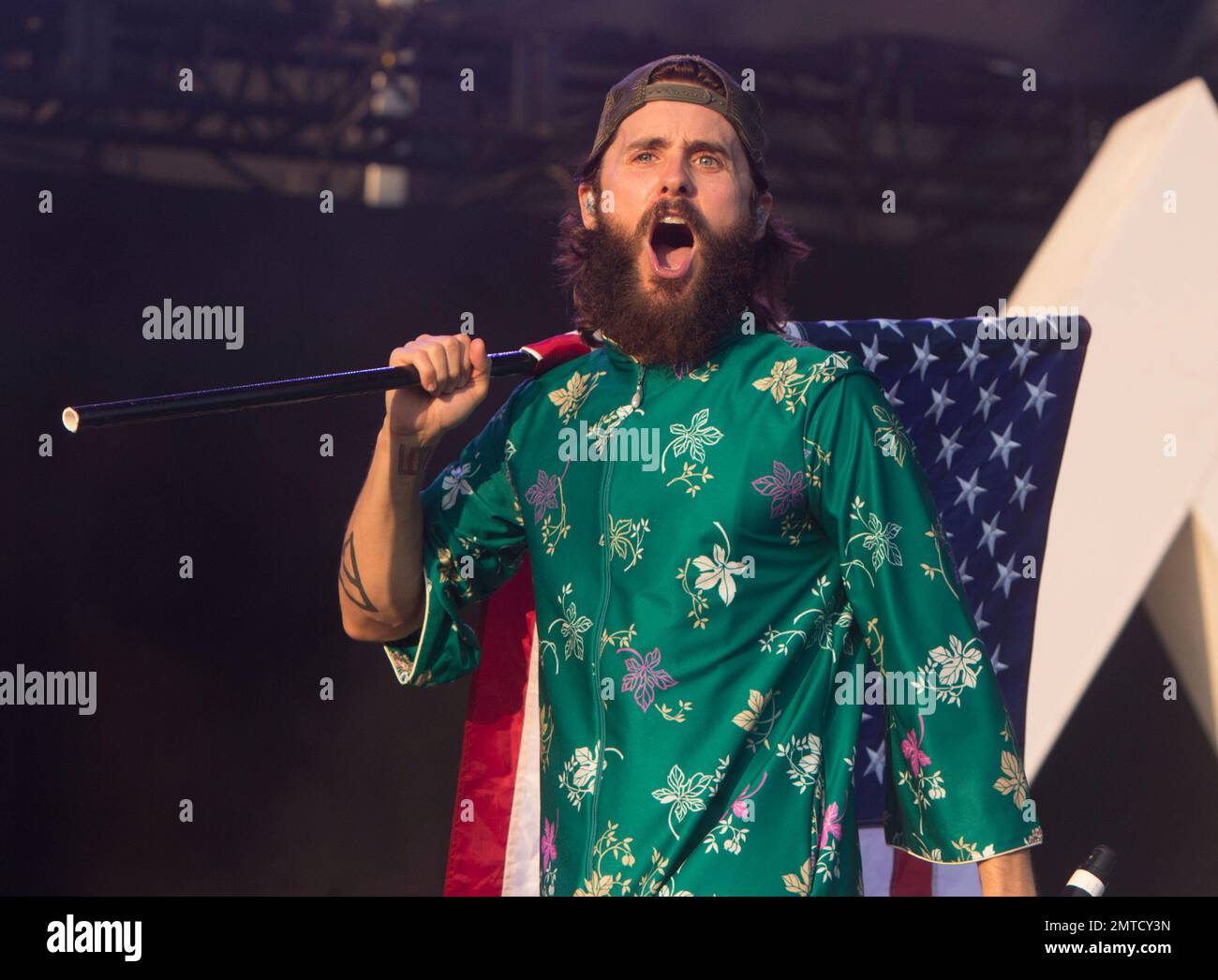 Jared Leto of the band Thirty Seconds to Mars performs on Day 4 of the ...