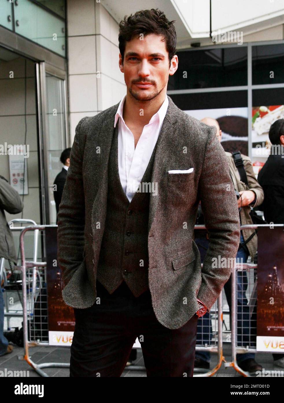 Male model David Gandy walks the red carpet at the world premiere of ...