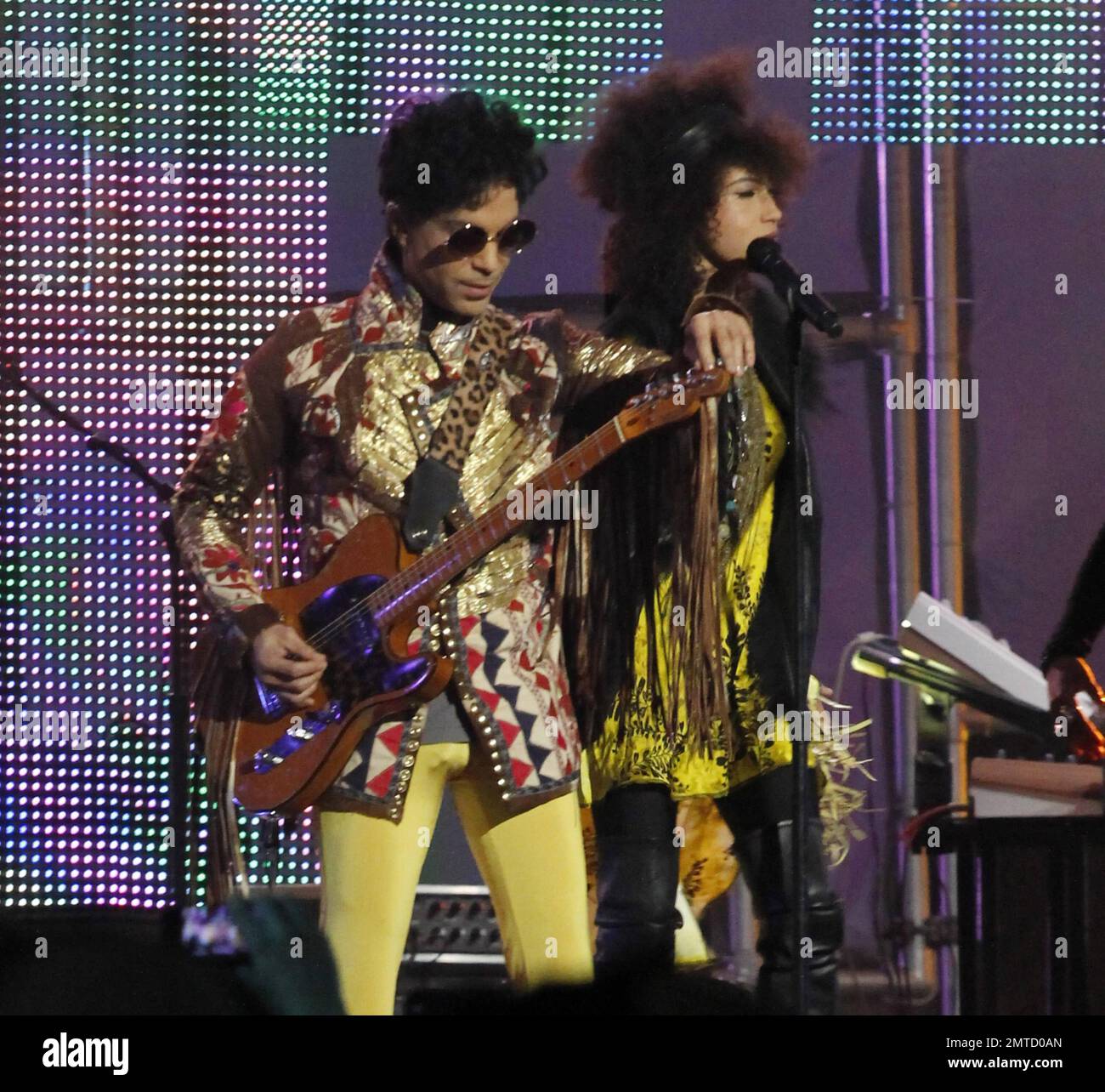 Prince gives a live performance on the 'Jimmy Kimmel Live!' stage in ...