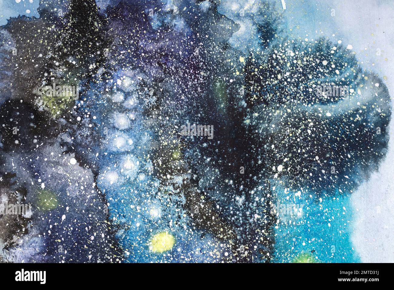 Watercolor abstract painting. Water colour drawing. Colorful blots ...