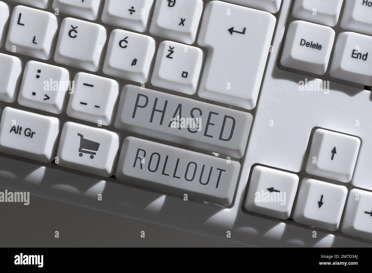 Hand writing sign Phased Rollout. Word for the practice of prescription ...