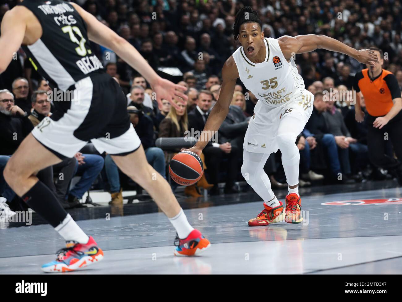 Belgrade, Serbia, 31 January 2023. Yves Pons of LDLC ASVEL Villeurbanne ...