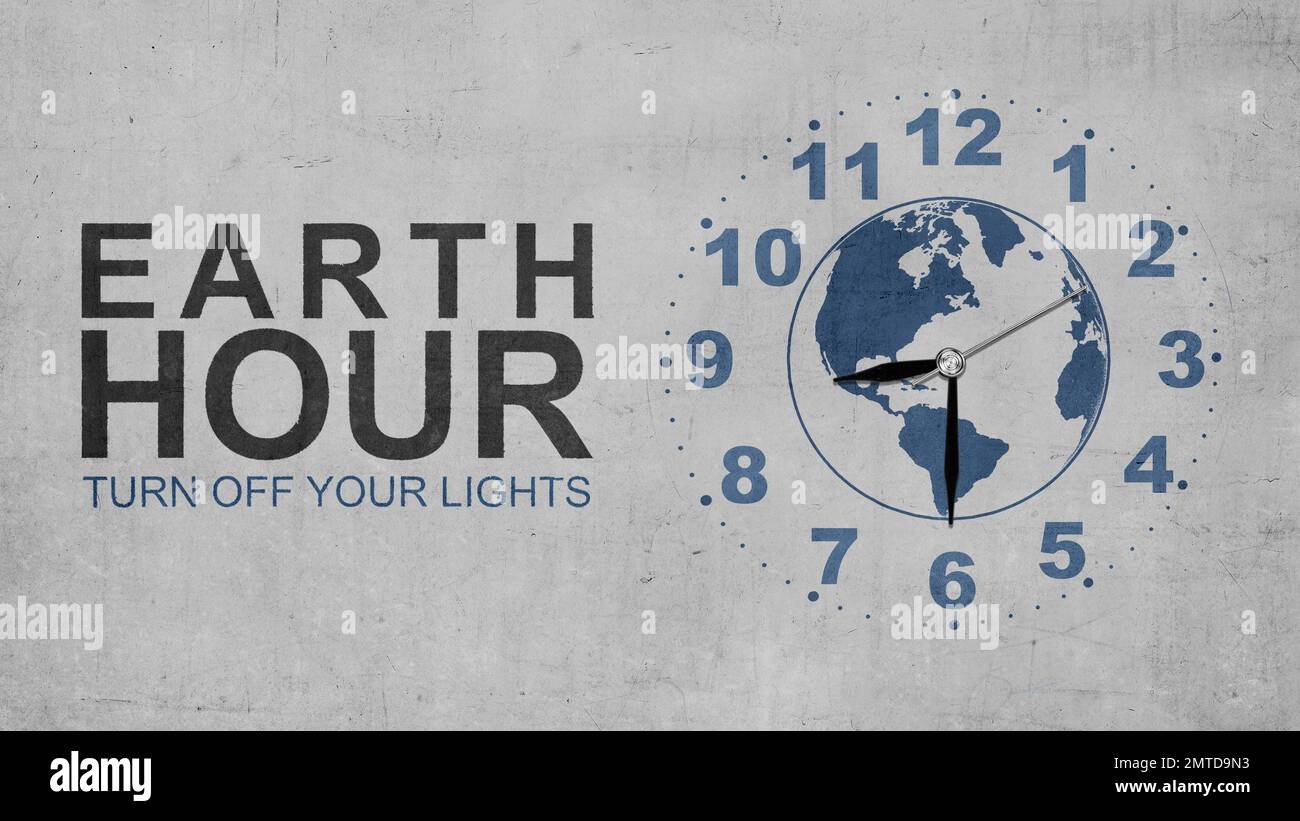 Earth hour clock save hi-res stock photography and images - Alamy