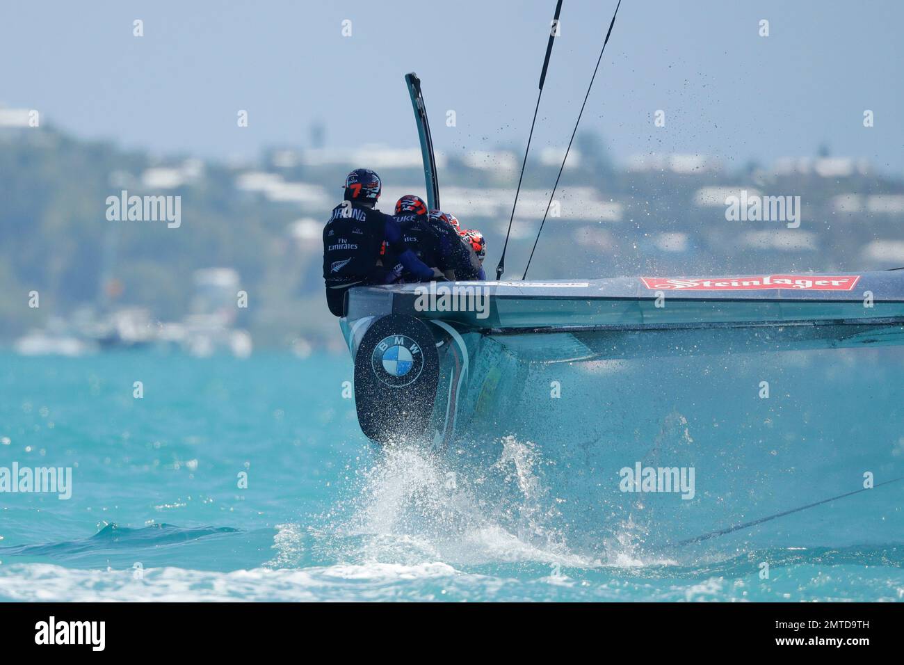 Emirates Team New Zealand sails after winning the fourth race against ...