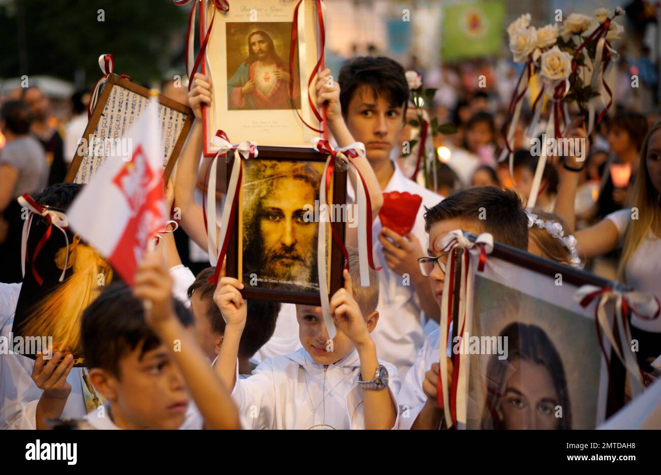 Faithful take part in a Corpus Domini procession from St. John at the ...