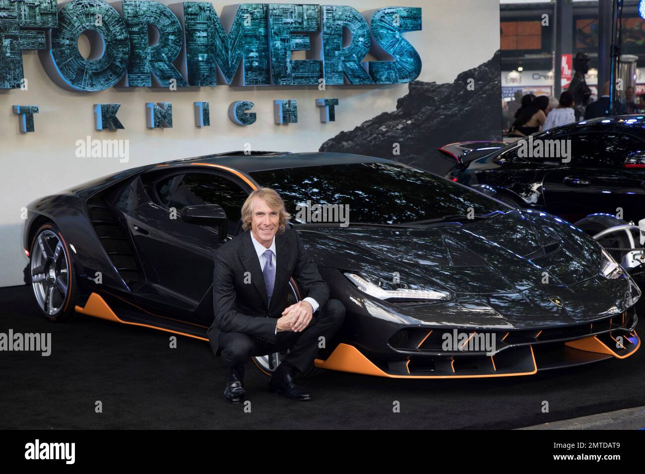 IMAGE DISTRIBUTED FOR AUTOMOBILI LAMBORGHINI - Michael Bay poses with a ...