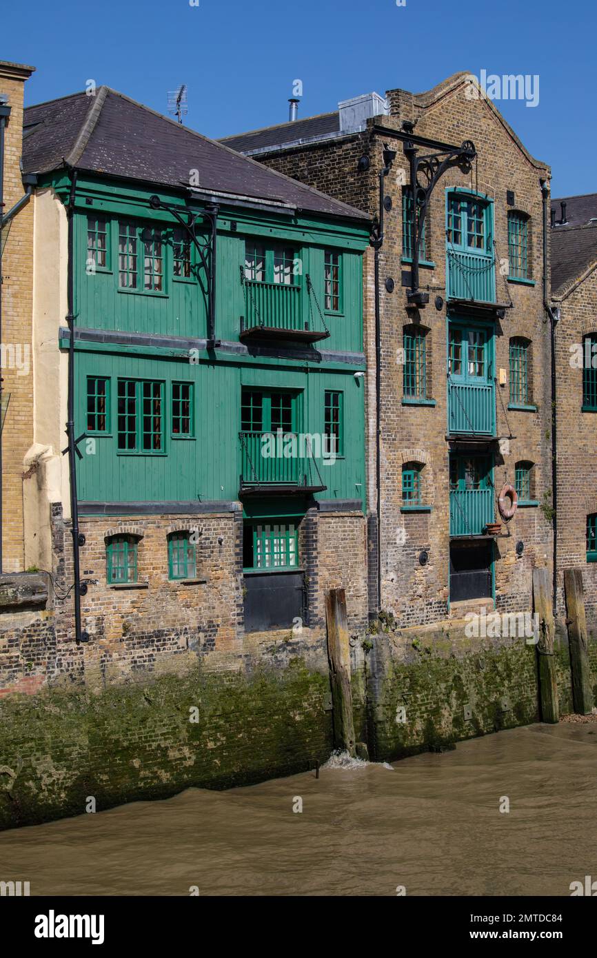 The preserved warehouses of Dunbar Wharf in Limehouse, London. They're ...