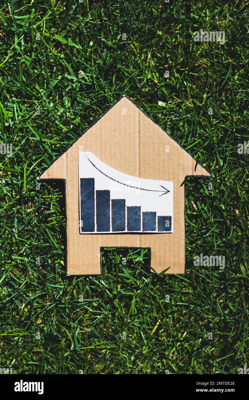 interest rates going down, graph showing stats decreasing over house ...
