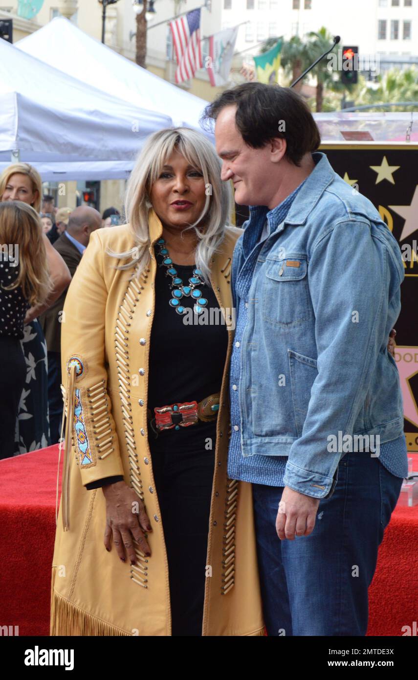 Pam Grier and Quentin Tarantino at the Hollywood Walk of Fame to honour ...