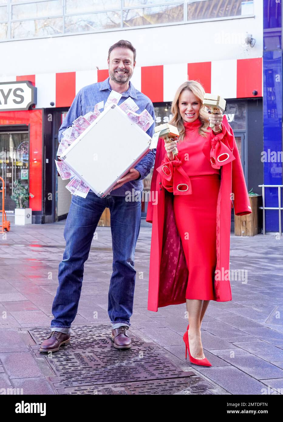 Radio presenters Amanda Holden and Jamie Theakstone at the launch of ...