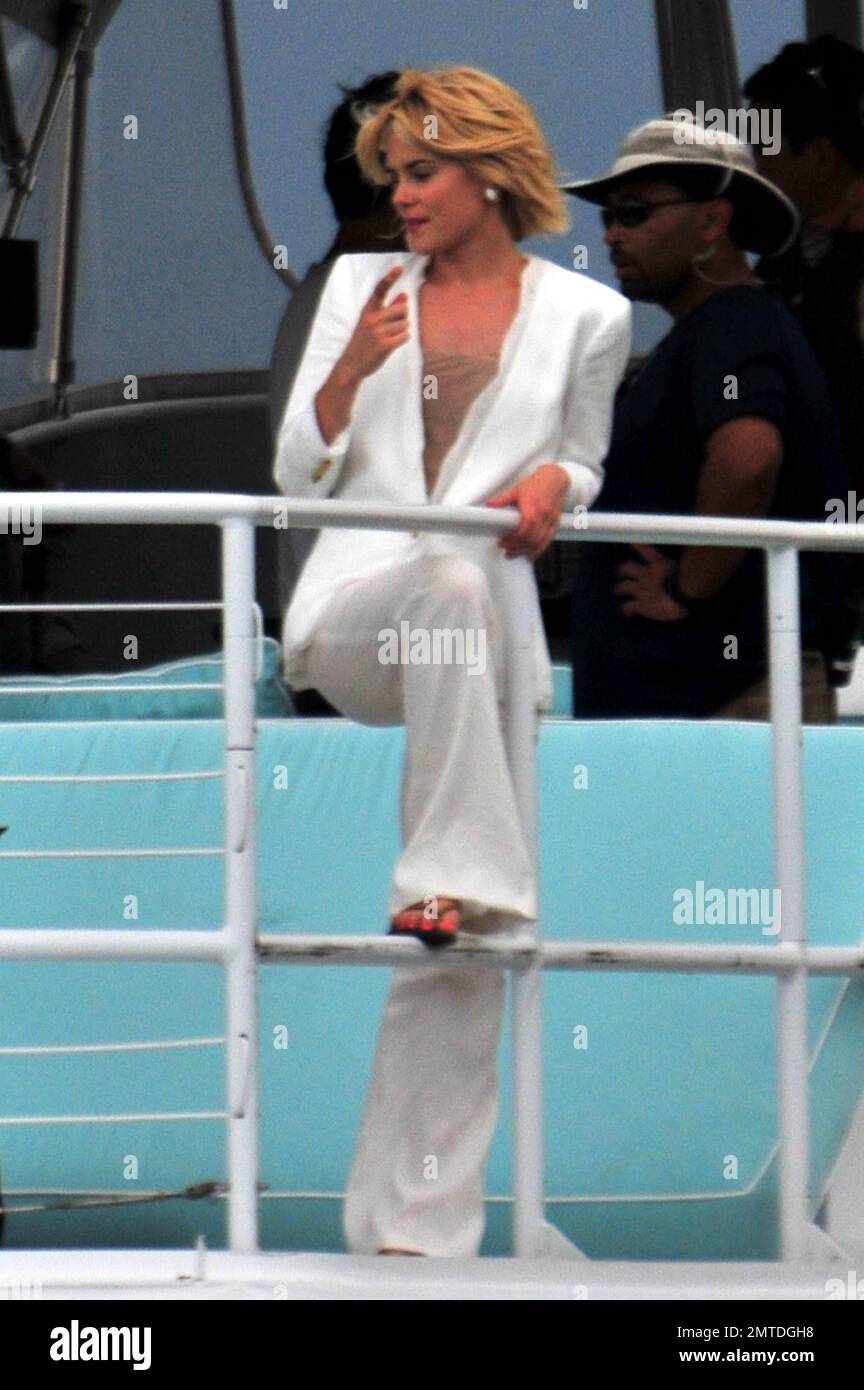 Actress Rachael Taylor looks to be having a good time during a break ...