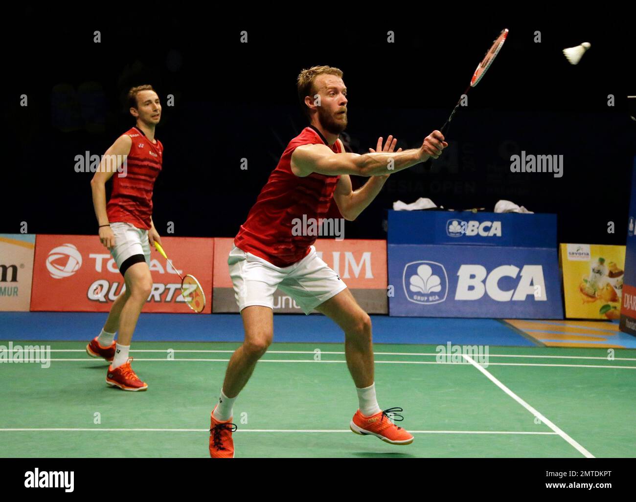 Denmark's Carsten Mogensen, right, and Mathias Boe play against ...