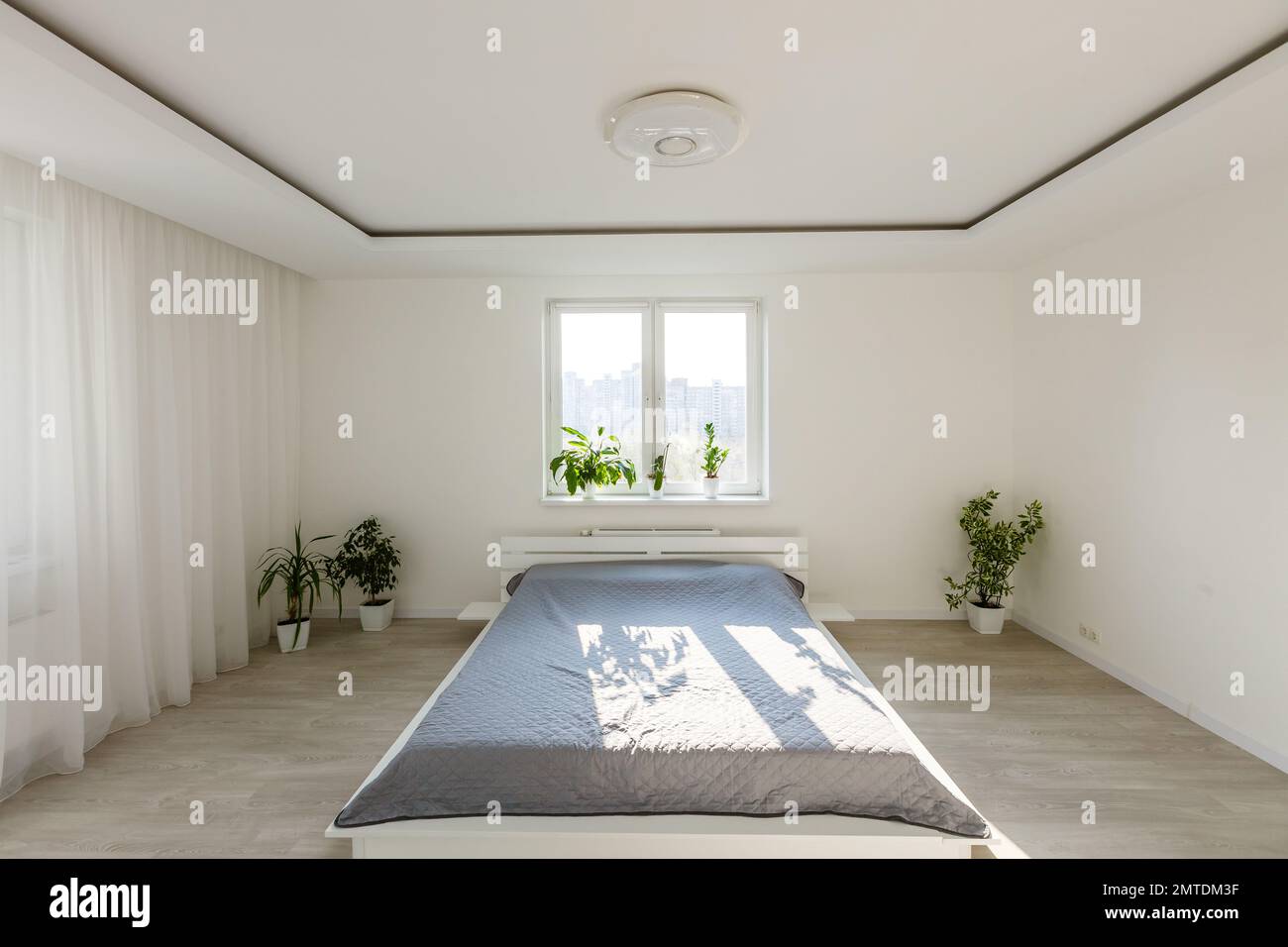 rest, interior, comfort and bedding concept - bed at home bedroom Stock ...