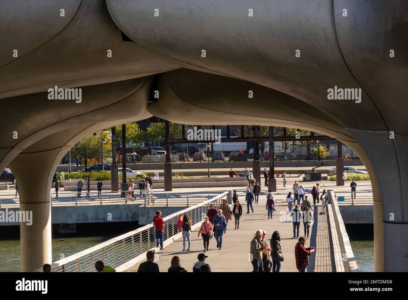 Little Island park at pier 55 in the Hudson river in Manhattan New York City Stock Photo - Alamy