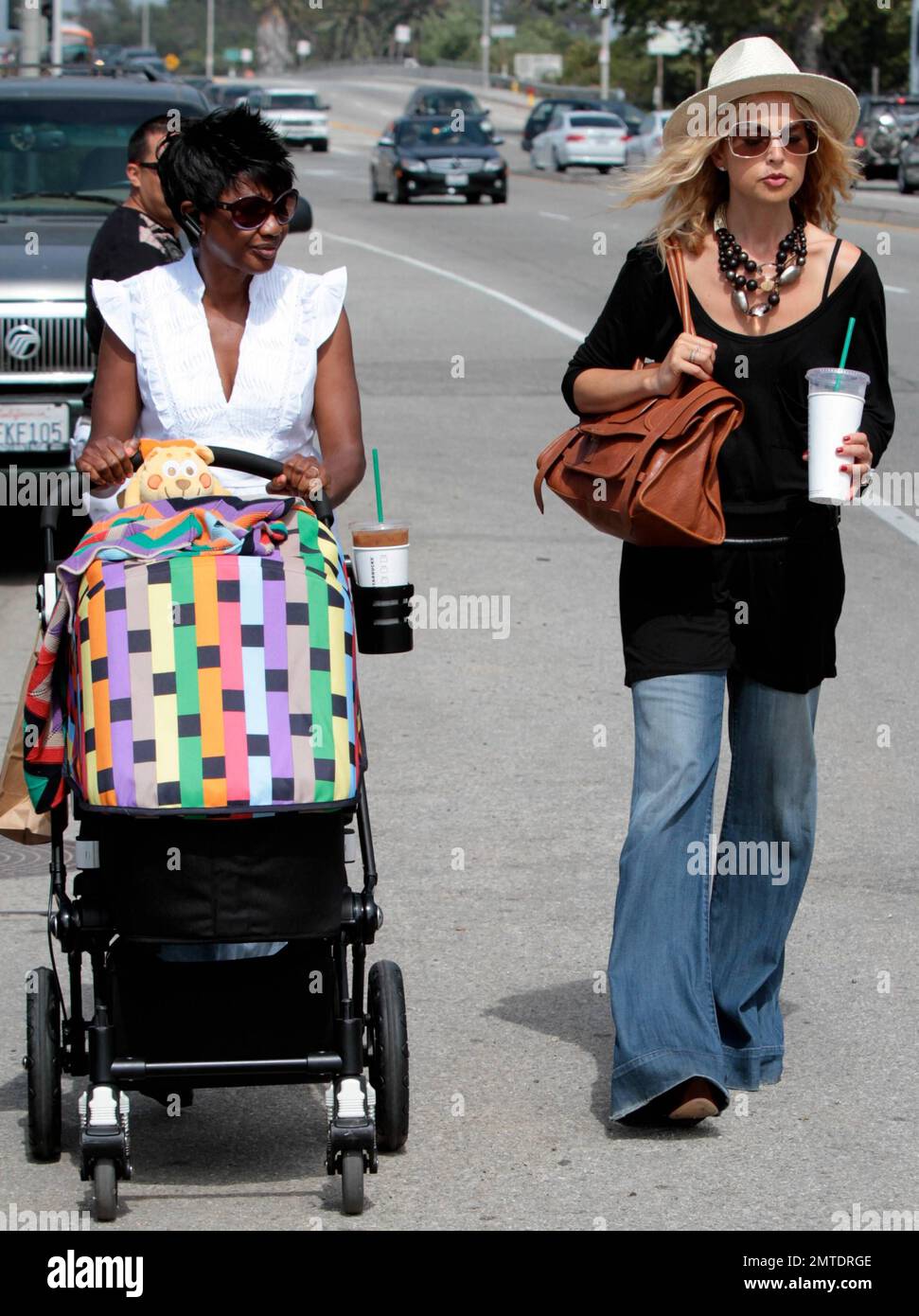 Stylist Rachel Zoe takes a stroll with her son Skyler and nanny near ...