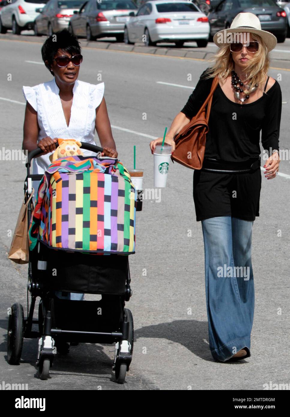 Stylist Rachel Zoe takes a stroll with her son Skyler and nanny near ...