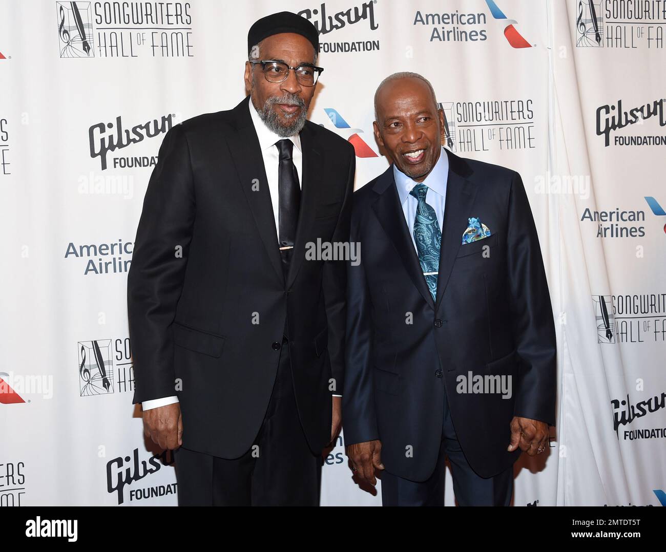 Songwriters Kenneth Gamble, left, and Leon Huff attend the 48th Annual ...