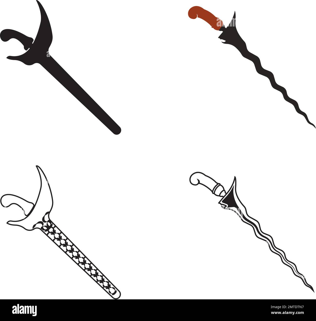 Traditional weapon of indonesia Stock Vector Images - Alamy