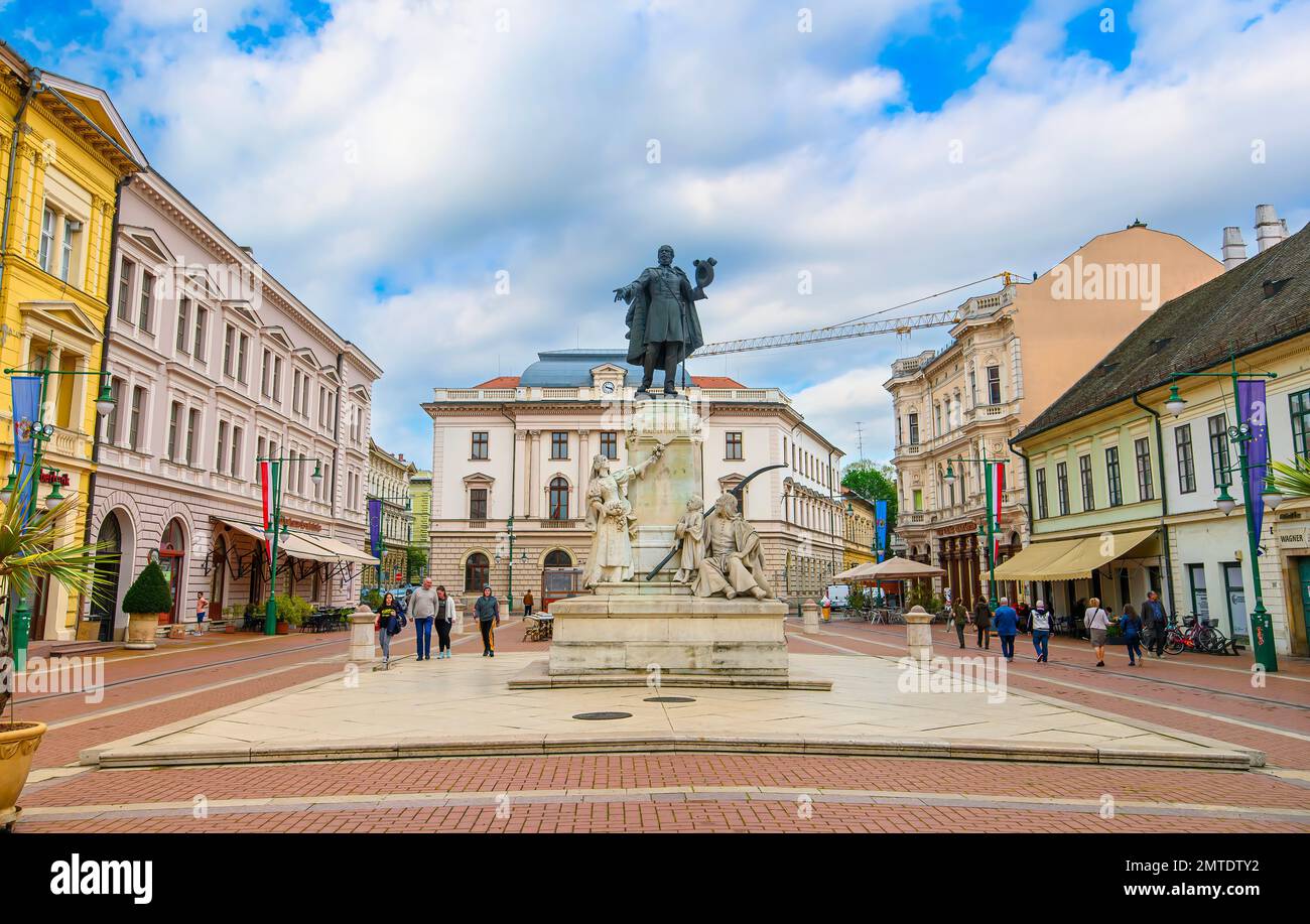 Szeged, Hungary. Statue of Lajos Kossuth at Klauzal Square Stock Photo ...