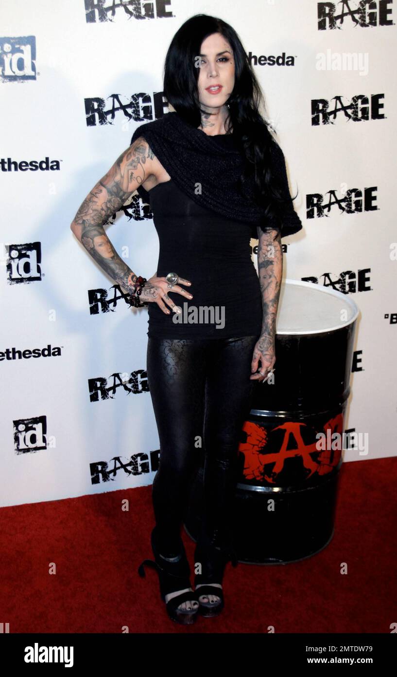 Kat Von D at the official launch party for the new video game, RAGE at ChinatownÕs Historical ...