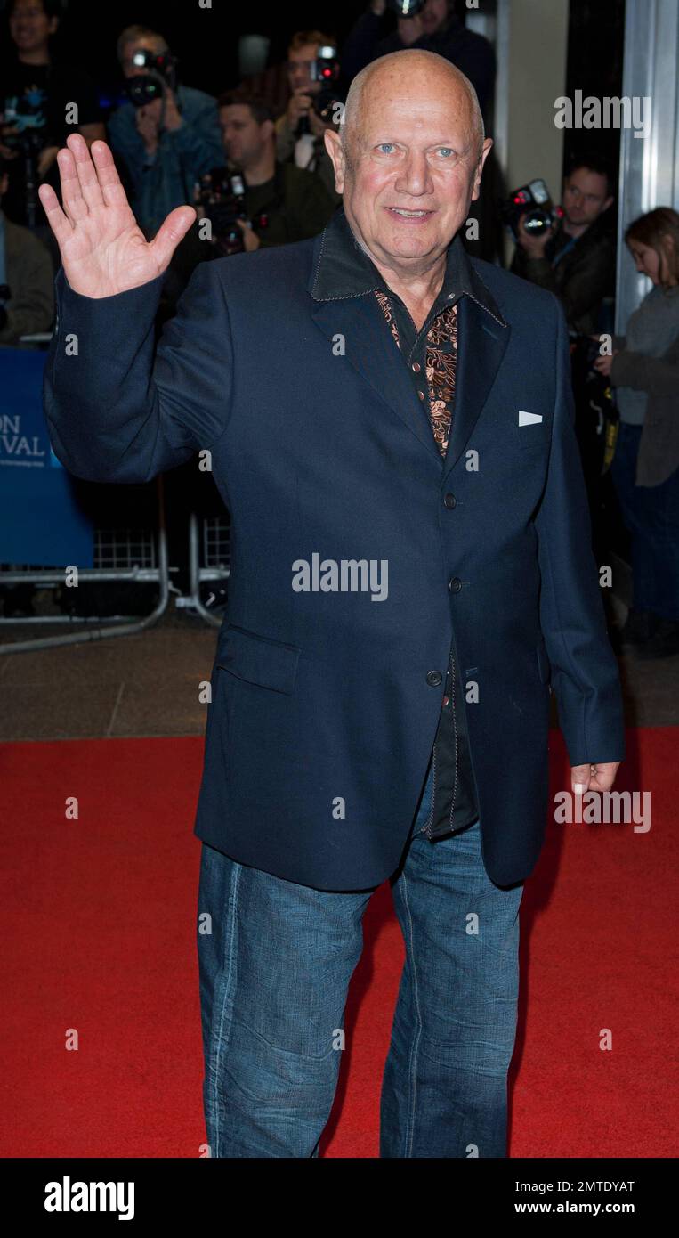 Steven Berkoff attends the premiere of "Coriolanus" at the 55th BFI ...
