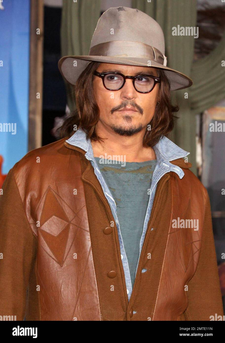 Johnny Depp attending the Los Angeles premiere of "Rango" at the ...